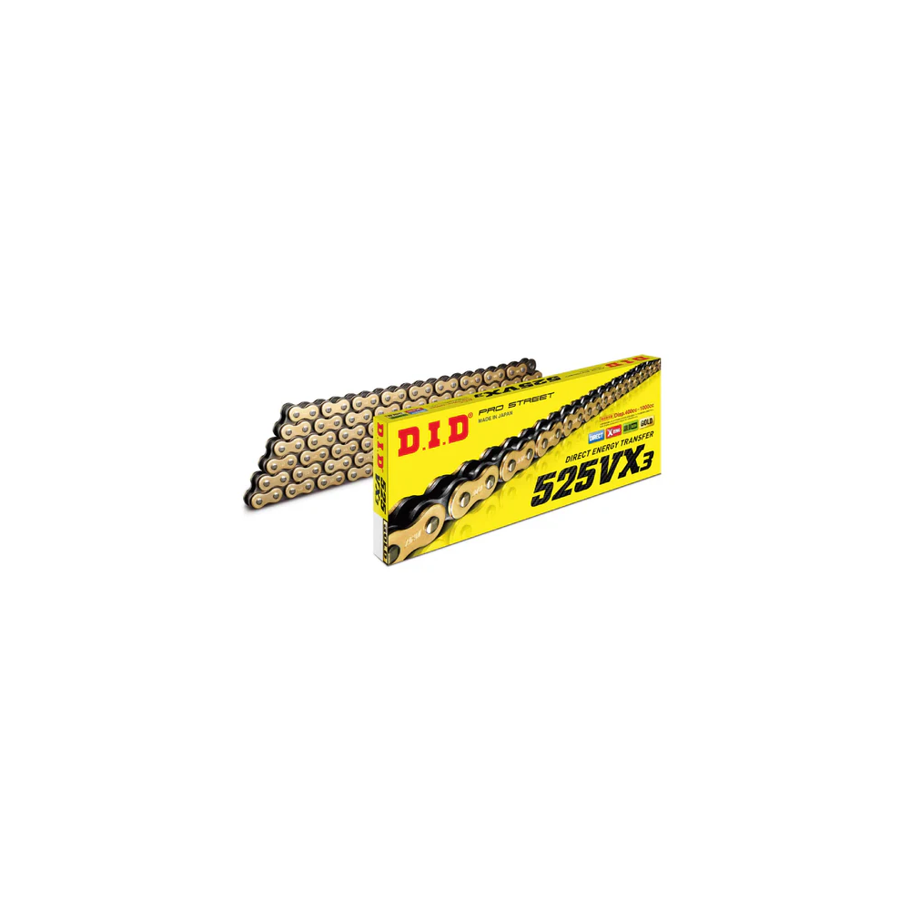 DID 525VX3 120 X-RING GOLD CHAIN – Moto Mate