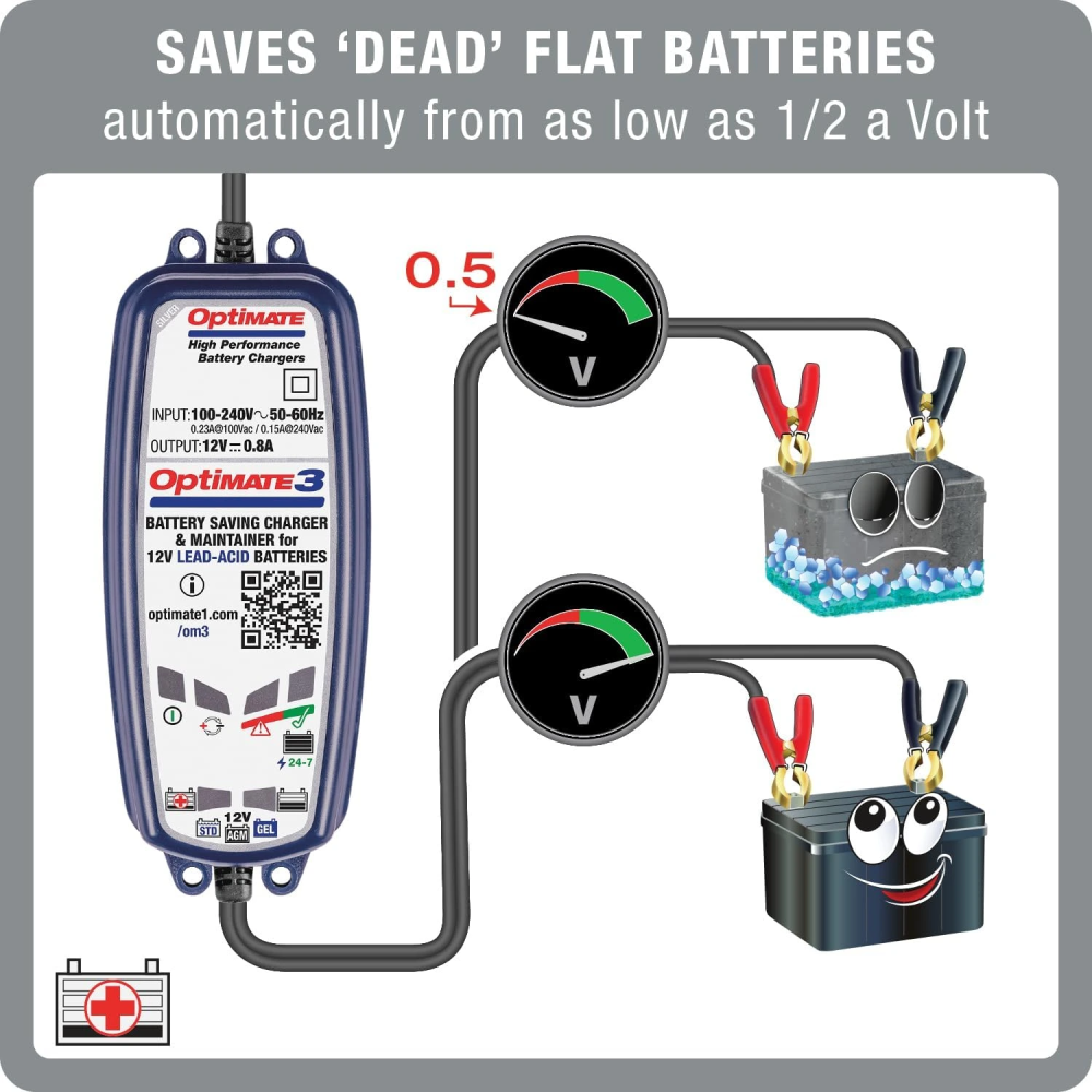 OPTIMATE 3 BATTERY CHARGER – Moto Mate