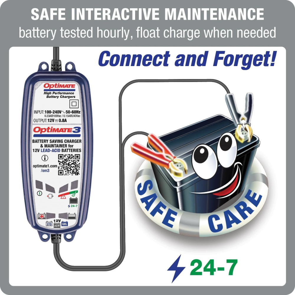 OPTIMATE 3 BATTERY CHARGER – Moto Mate